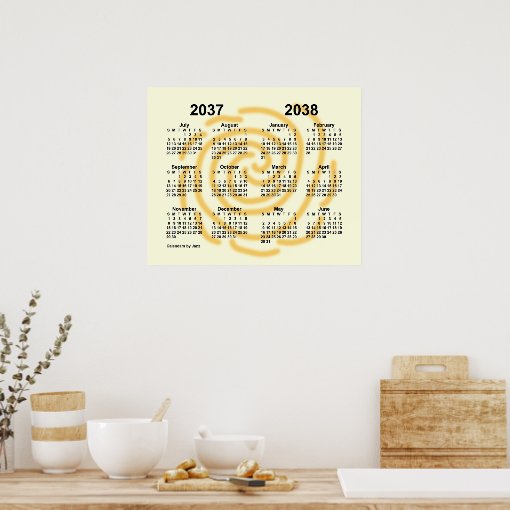 2037-2038 Sunny Days School Year Calendar by Janz Poster | Zazzle