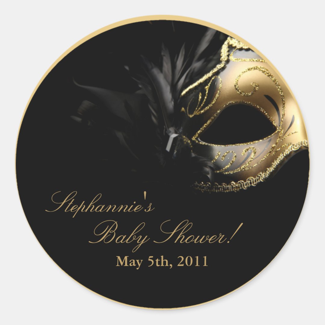 20 - 1.5" Favor Stickers Masquerade Mask Sweet 16 | Zazzle
