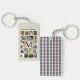 20 Family photo collage Biege And Green Plaid Keychain | Zazzle