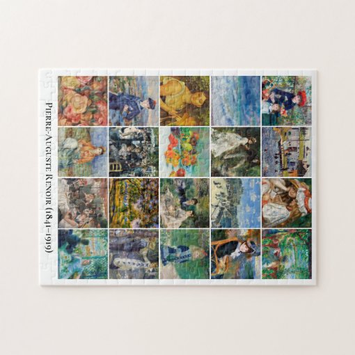 20 Famous Pierre Auguste Renoir Fine Art Paintings Jigsaw Puzzle | Zazzle
