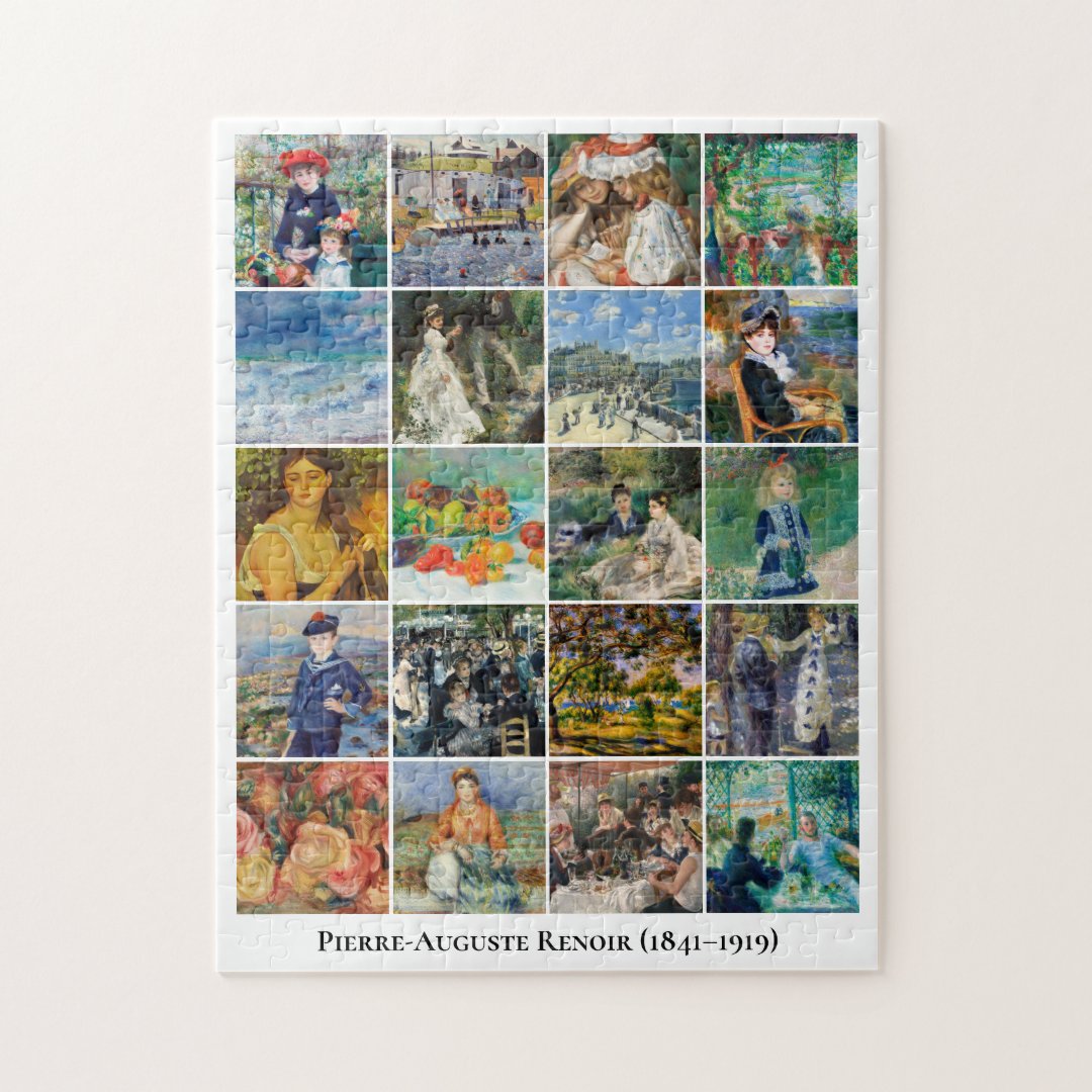 20 Famous Pierre Auguste Renoir Fine Art Paintings Jigsaw Puzzle | Zazzle