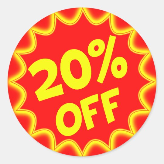 20 PERCENT OFF RETAIL LABEL | Zazzle.com