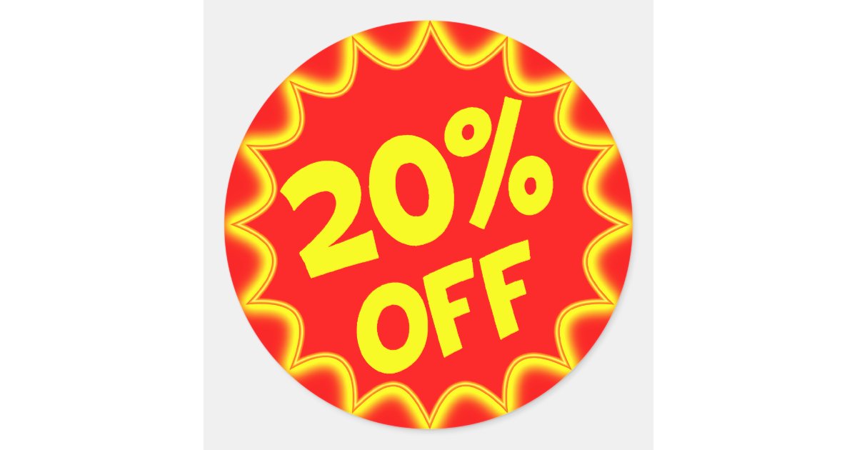 20 PERCENT OFF RETAIL LABEL | Zazzle