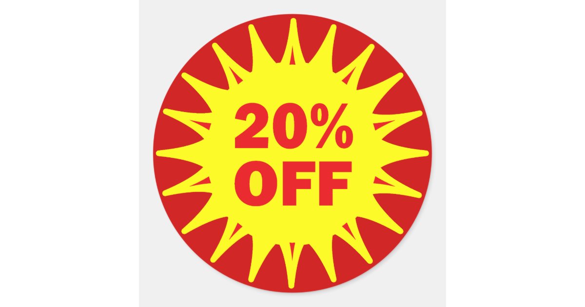20 PERCENT OFF RETAIL LABEL | Zazzle