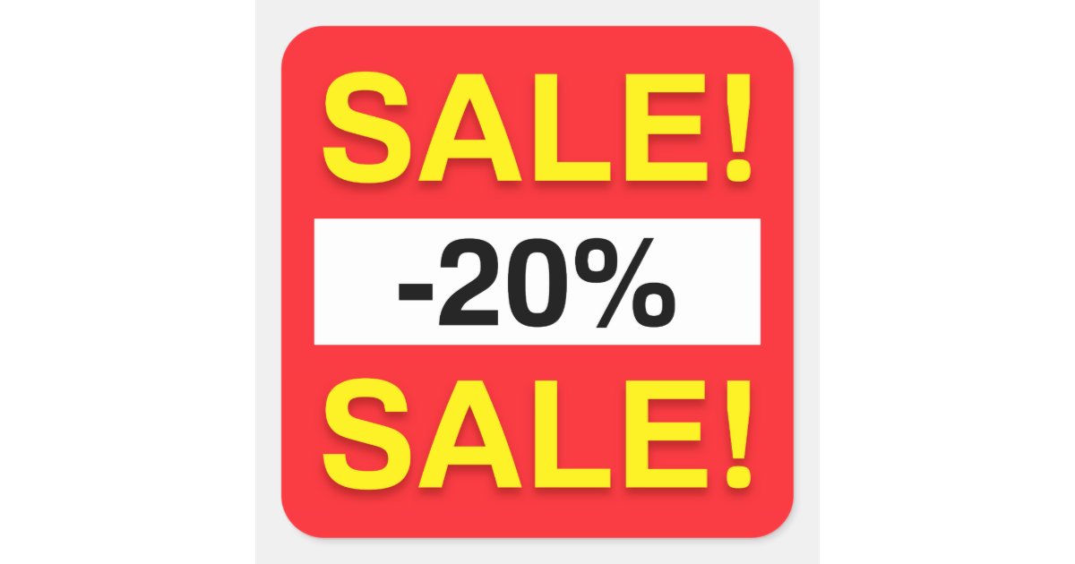 20 percent sale discount stickers | Zazzle
