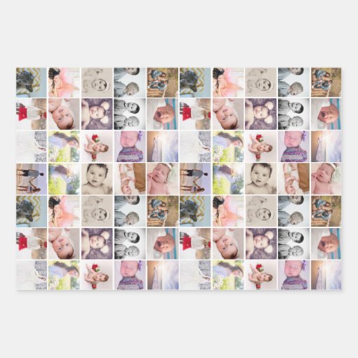 20 Photo Collage Personalized Template Wrapping Paper Sheets | Zazzle