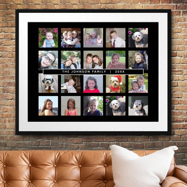 20 Photo Template Collage with Custom Text Poster | Zazzle