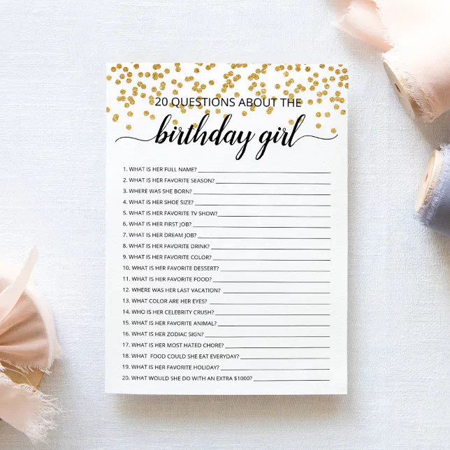 20 Questions about the Birthday Girl Birthday Card | Zazzle