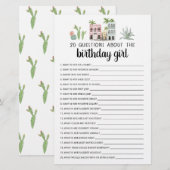 20 Questions About The Birthday Girl Editable Game | Zazzle