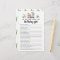 20 Questions About The Birthday Girl Editable Game | Zazzle