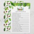 20 Questions Dinosaur Baby Shower Game | Zazzle