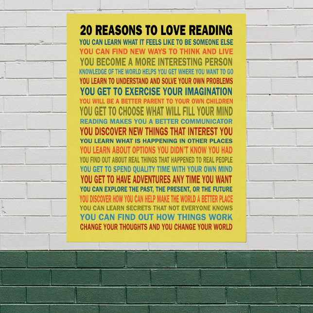 20 Reasons to Love Reading Books Poster | Zazzle