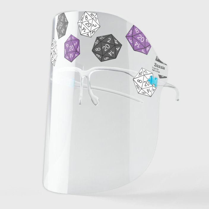 20 Sided Dice DND Dungeons and Dragons Nerd Geek Face Shield | Zazzle.com