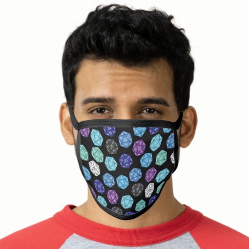 20 Sided Dice DND Dungeons Dragons Game Face Mask | Zazzle