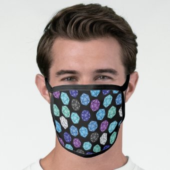 20 Sided Dice DND Dungeons Dragons Game Face Mask | Zazzle