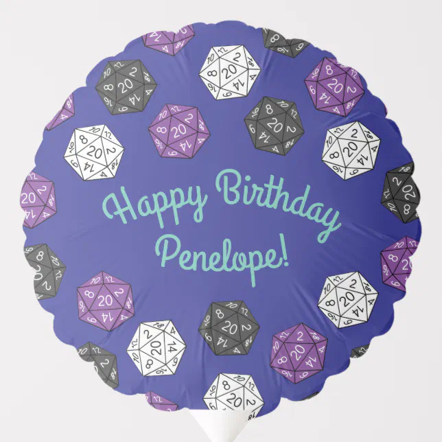 20 Sided Dice DND Games Kids Birthday Party Balloon | Zazzle