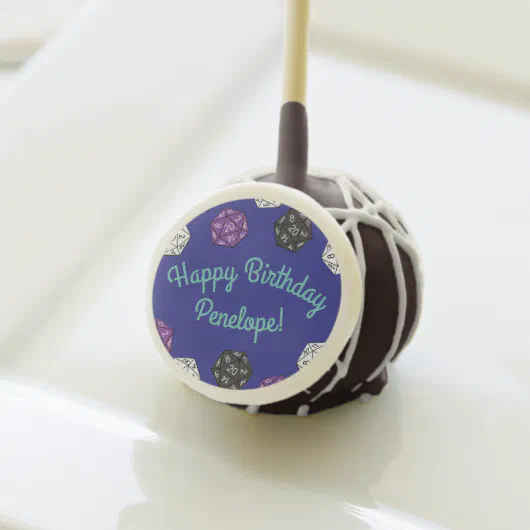 20 Sided Dice DND Games Kids Birthday Party Cake Pops | Zazzle
