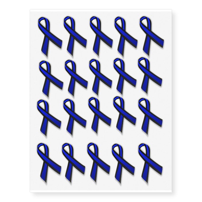 20 Small Police Memorial Ribbons Temporary Tattoos | Zazzle.com