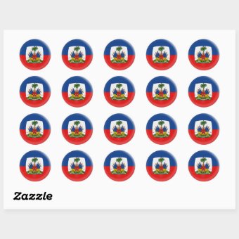 20 small stickers Haiti bubble flag | Zazzle