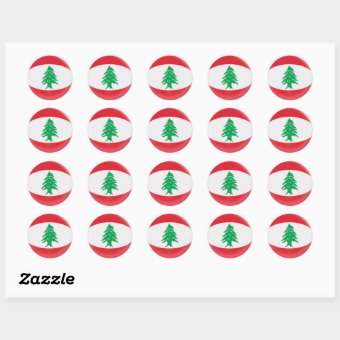20 small stickers Lebanon flag | Zazzle
