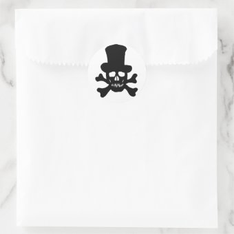 20 Stickers Poison Skull and Crossbones Top Hat | Zazzle
