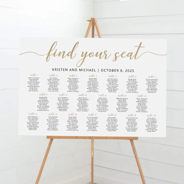 20 Tables Find Your Seat Seating Chart Foam Board | Zazzle