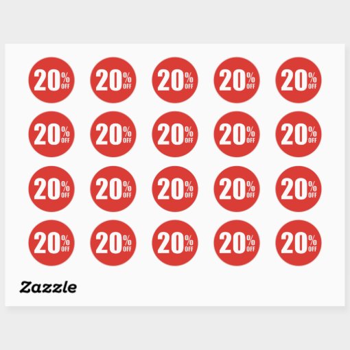 20% Twenty Percent OFF Discount Sale Sticker | Zazzle