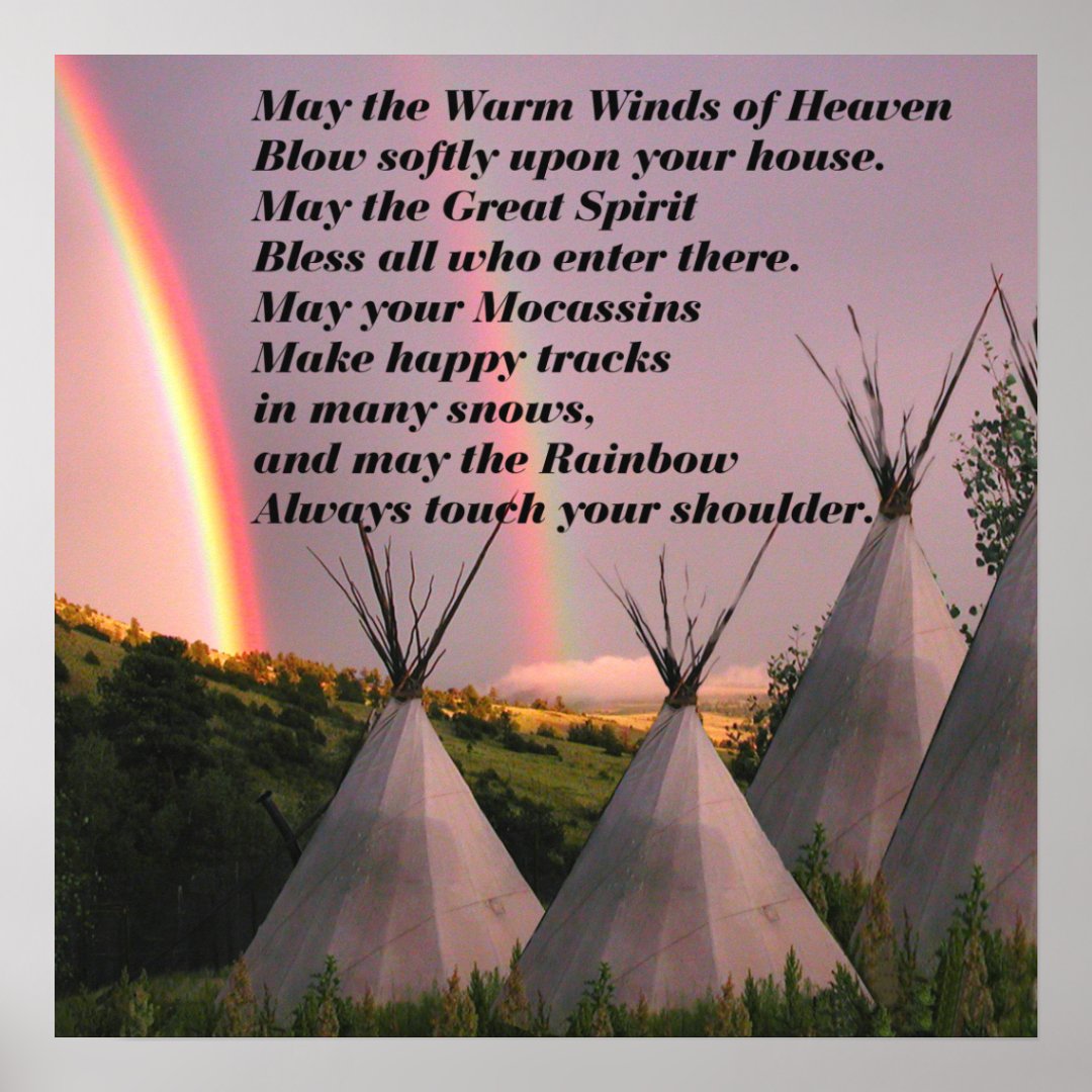 20"x20" Gold Matte Cherokee Blessing Prayer Print | Zazzle