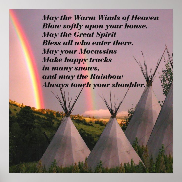 20"x20" Gold Matte Cherokee Blessing Prayer Print | Zazzle