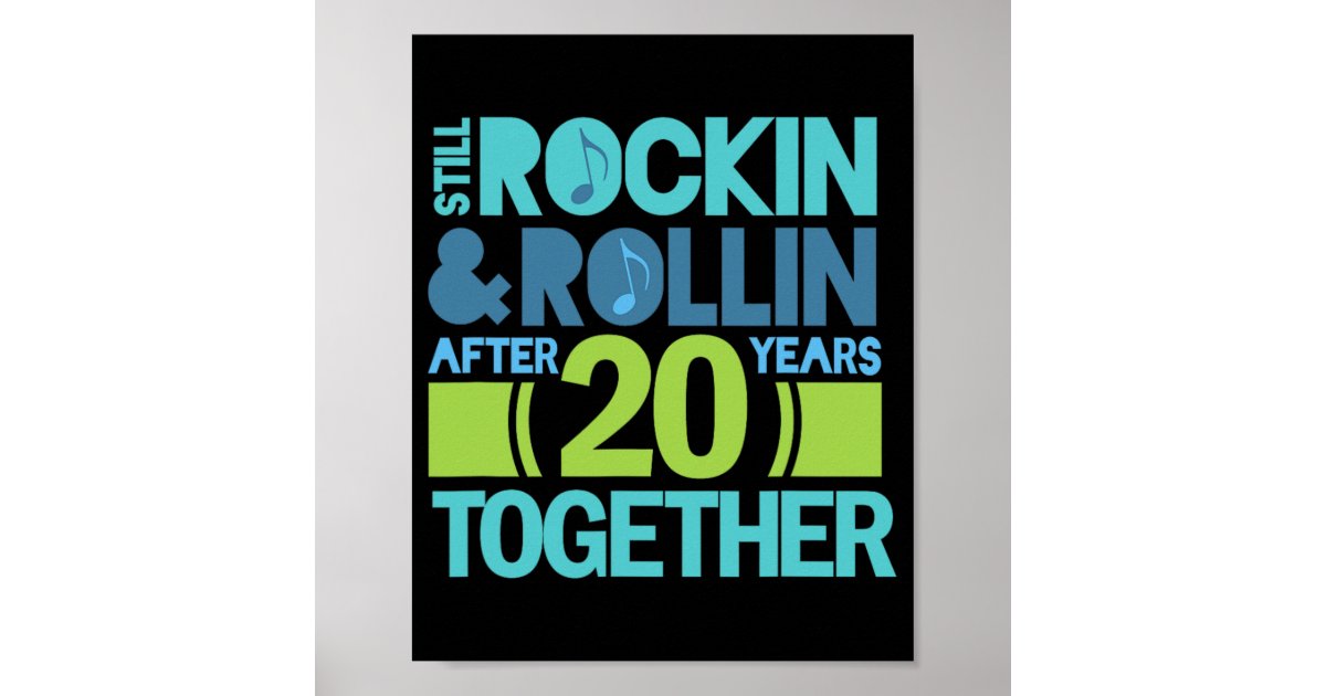 20th Anniversary T-shirt 20 Years Together Couples Poster | Zazzle