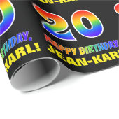 20th Birthday: Bold, Fun, Simple, Rainbow 20 Wrapping Paper | Zazzle