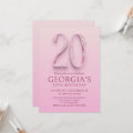 20th Birthday Pink Diamonds Invitation | Zazzle