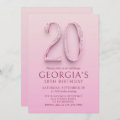 20th Birthday Pink Diamonds Invitation | Zazzle