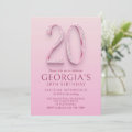 20th Birthday Pink Diamonds Invitation | Zazzle