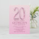 20th Birthday Pink Diamonds Invitation | Zazzle