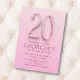 20th Birthday Pink Diamonds Invitation | Zazzle