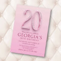 20th Birthday Pink Diamonds Invitation | Zazzle