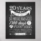 20th wedding anniversary, chalkboard, 20 years poster | Zazzle