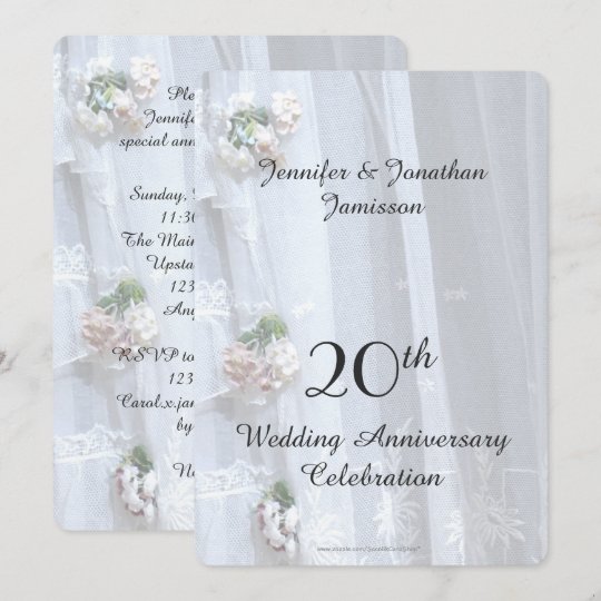 20th Wedding Anniversary Party, Vintage Lace Invitation | Zazzle.com