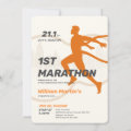 21.1km 1ST Marathon-Post Marathon Party Invitation | Zazzle