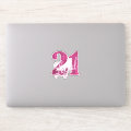 21 and Legal | Fun Pink Faux Glitter 21st Birthday Sticker | Zazzle