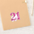 21 and Legal | Fun Pink Faux Glitter 21st Birthday Sticker | Zazzle