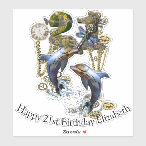 21 Birthday customization Sticker | Zazzle