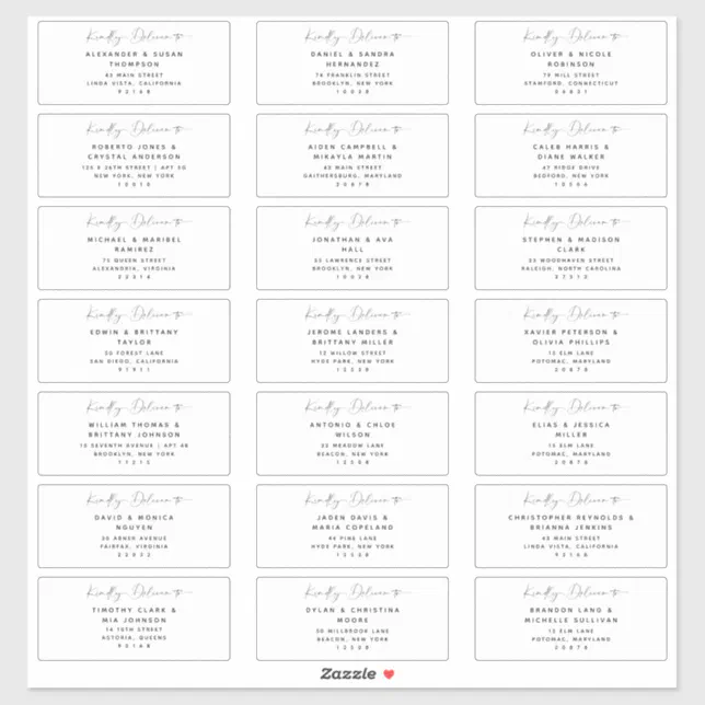 21 Modern Wedding Guest Address Labels | Zazzle