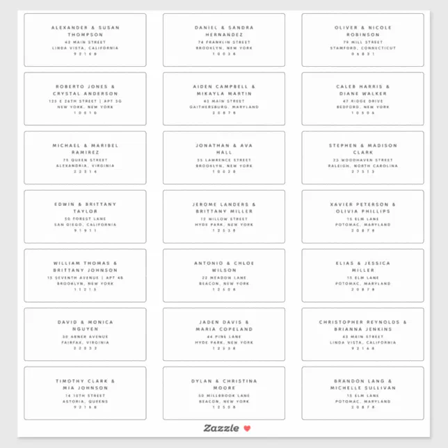 21 Modern Wedding Guest Address Labels | Zazzle