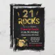 21 Rocks Rockstar Guitar 21st Birthday Invitation | Zazzle