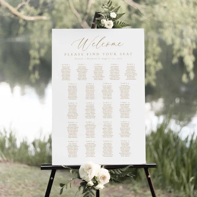 21 Tables Welcome Seating Chart Foam Board | Zazzle