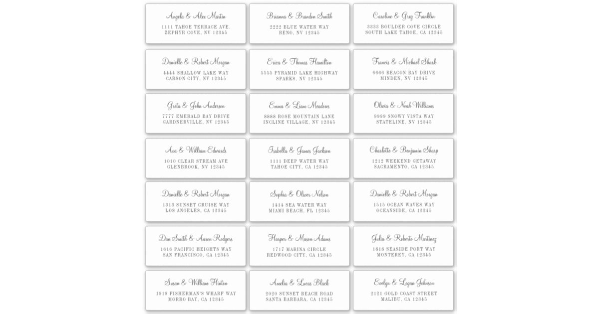 21 White Individual Wedding Address Labels | Zazzle