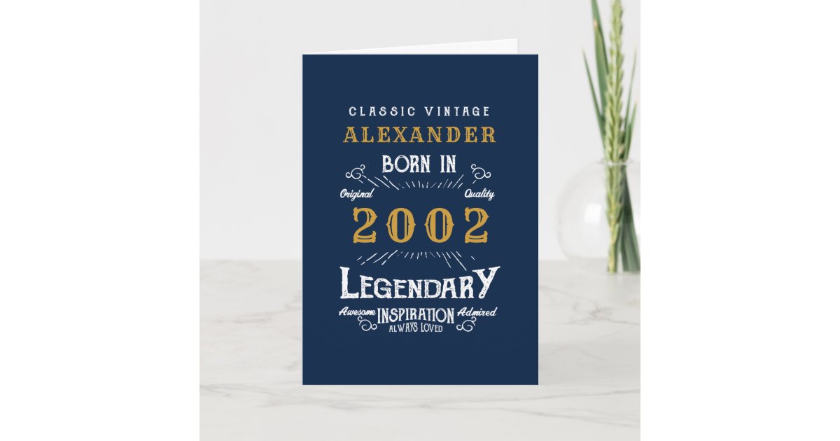 21st Birthday 2002 Vintage Blue Legend Greeting Card | Zazzle