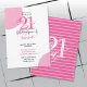 21st Birthday 21 fabulous years PINK typography Invitation | Zazzle